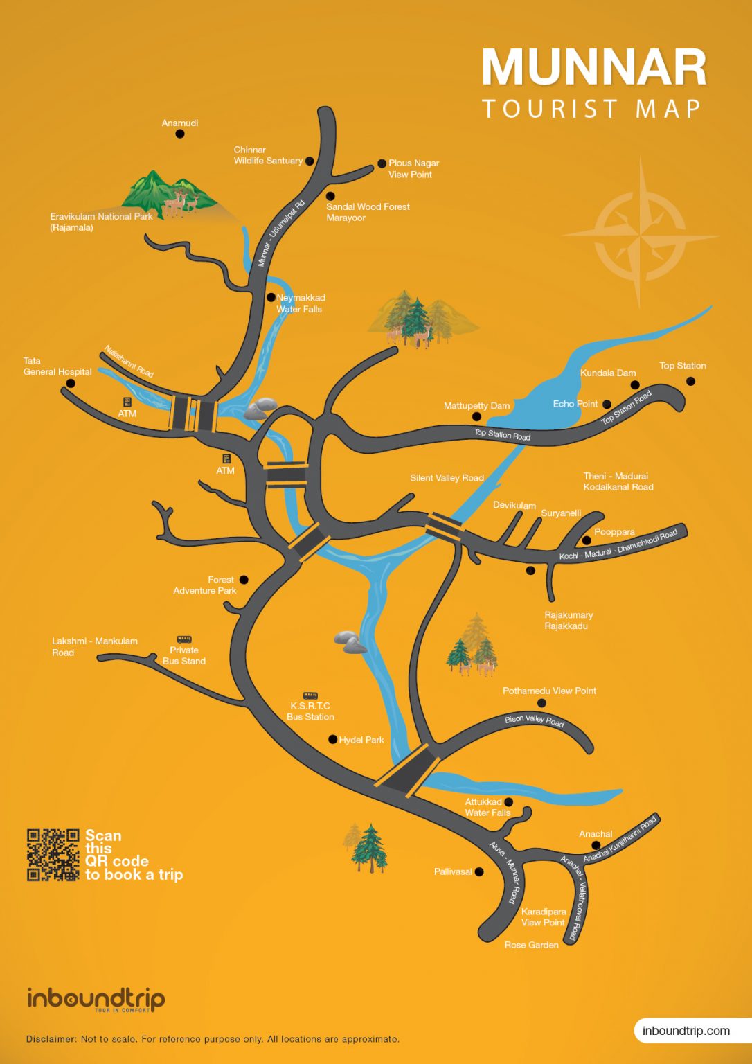 Munnar Tourist Map | Munnar Travel Information